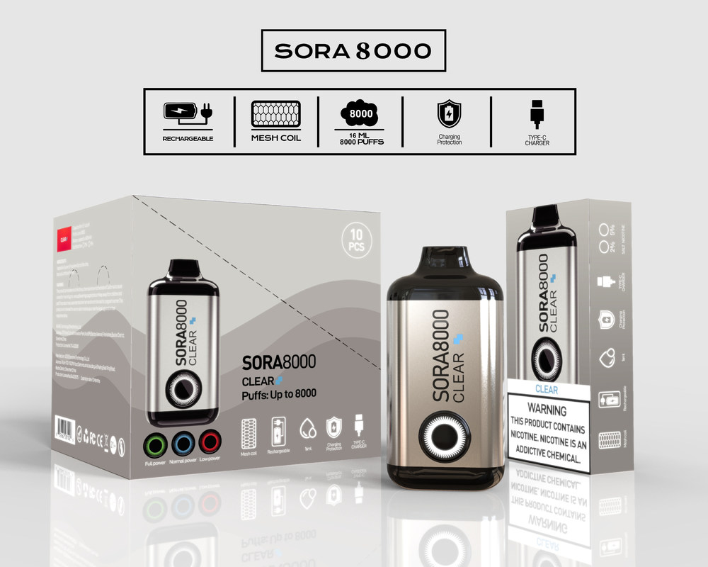 Sora 8000 Puff Rechargeable E Cigarertte Mix Fruit Falvors Disposable ...